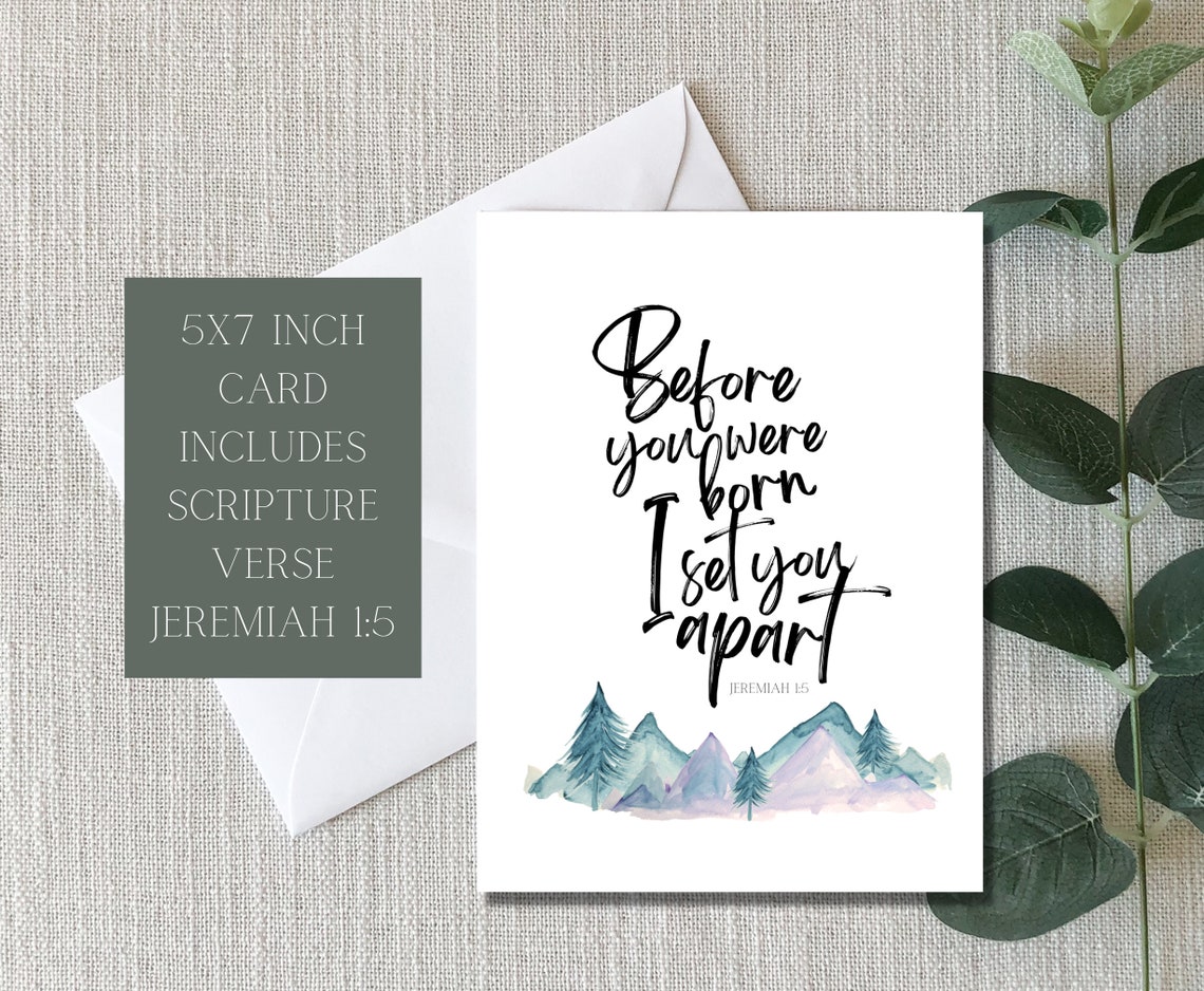 Christian Birthday Card Printable, Watercolor Mountains (digital ...