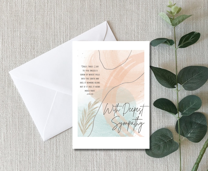 Printable Sympathy Card, Religious Sympathy Christian Instant Digital ...