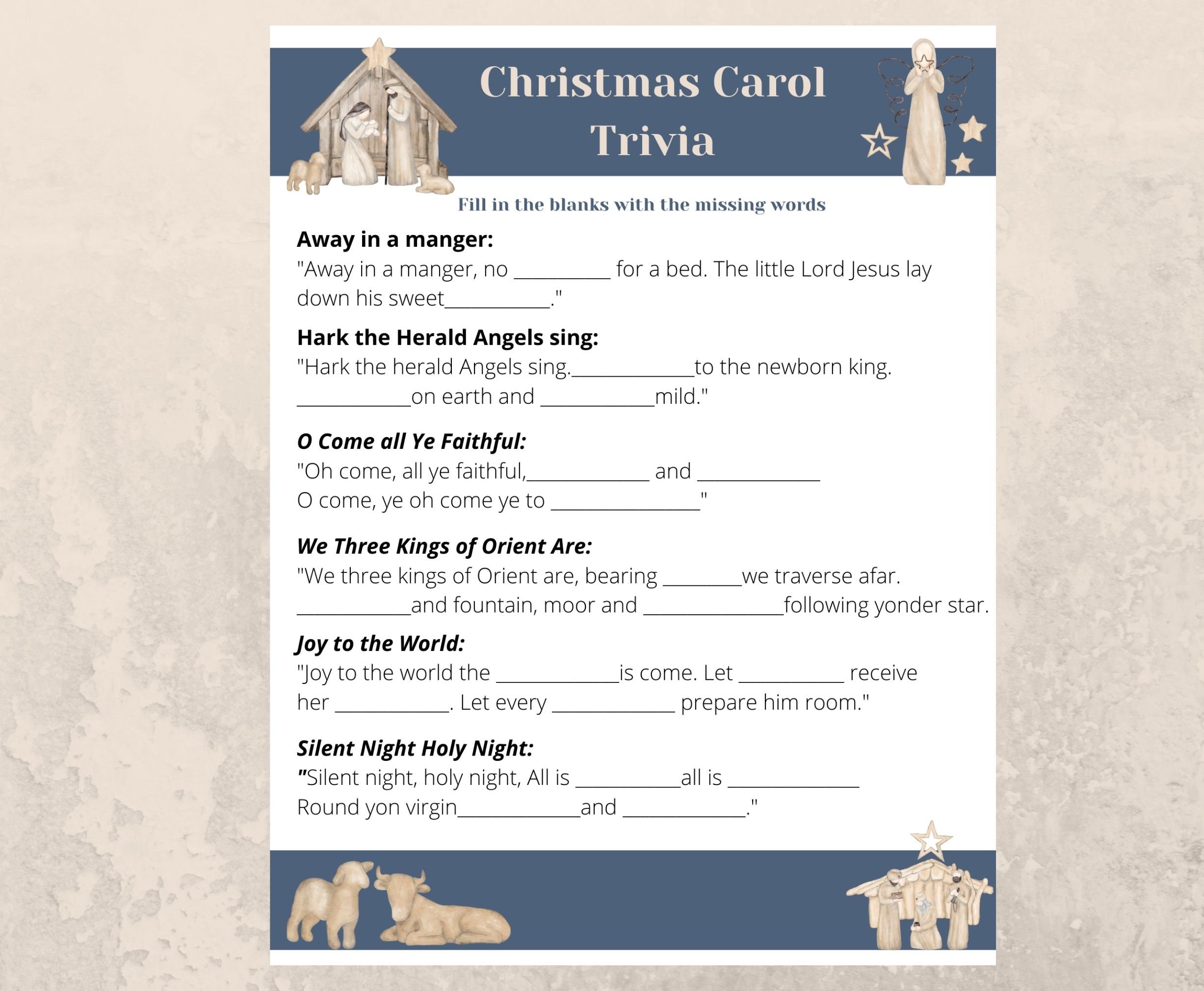 Christmas Bible Activity Sheets Instant Download, Christmas Story ...
