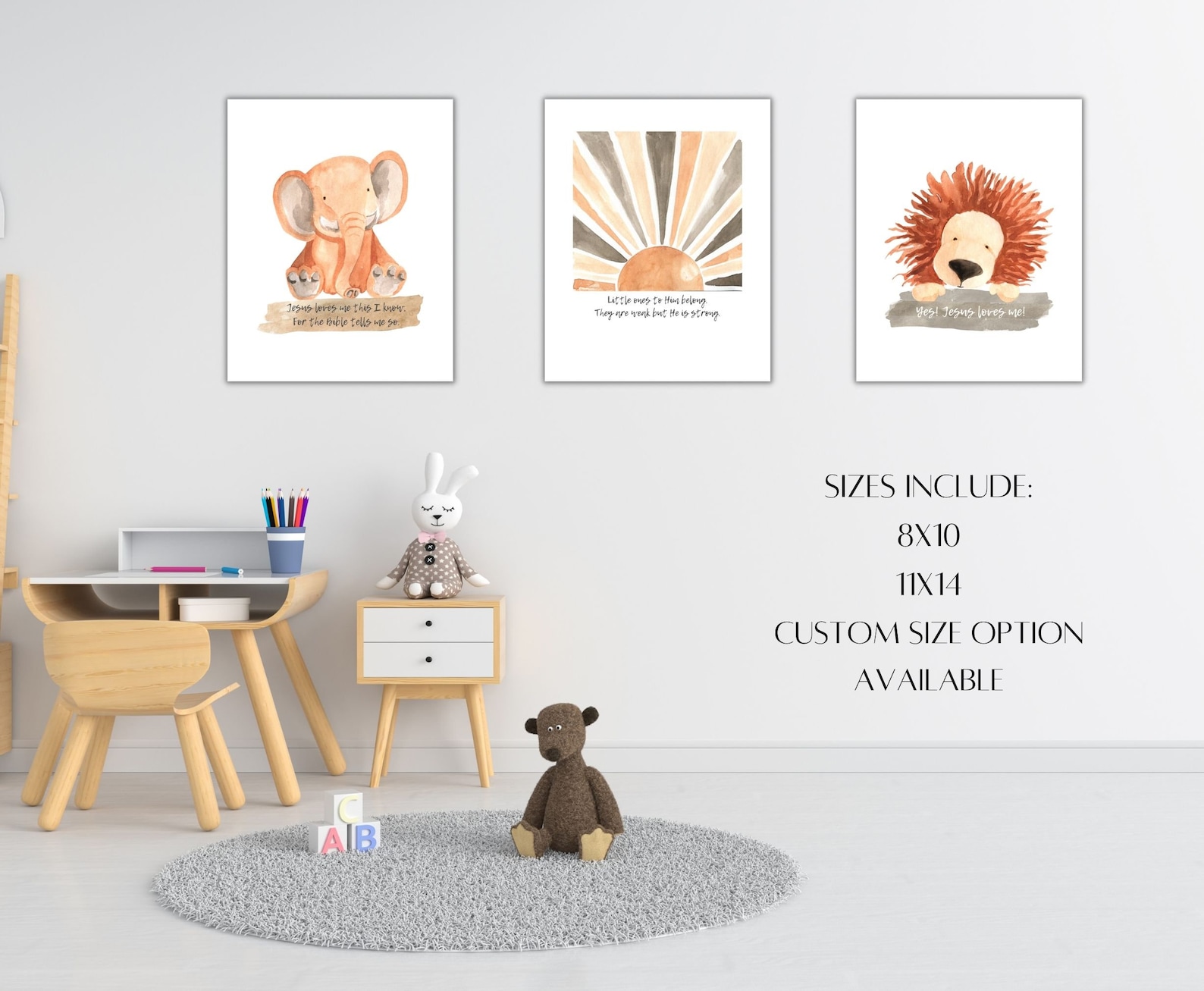 Boho, Safari Animal Nursery Wall Art Bundle Instant Download, Elephant ...