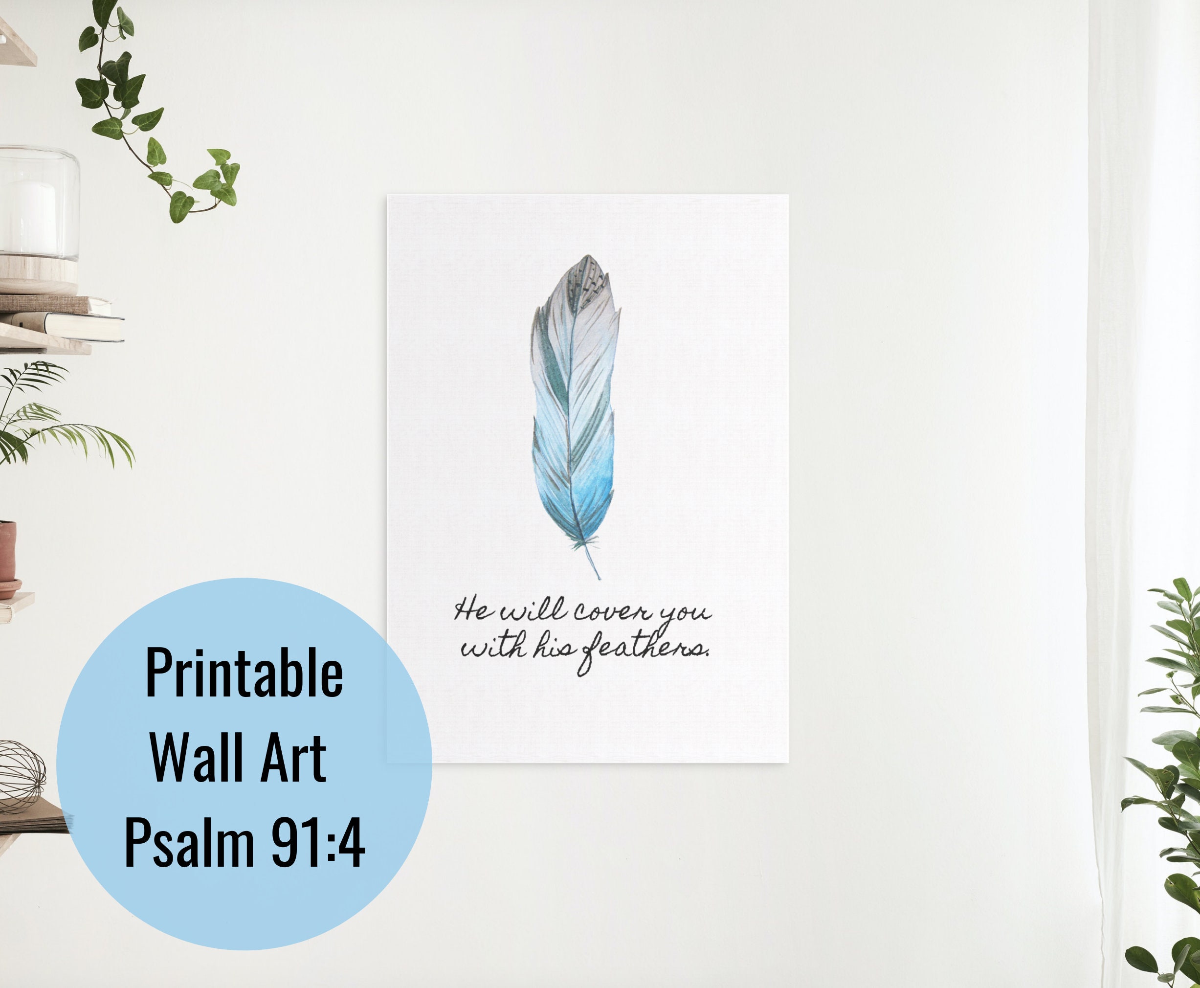 Psalm 91 Scripture Wall Art Instant Download, Printable Religious Wall ...