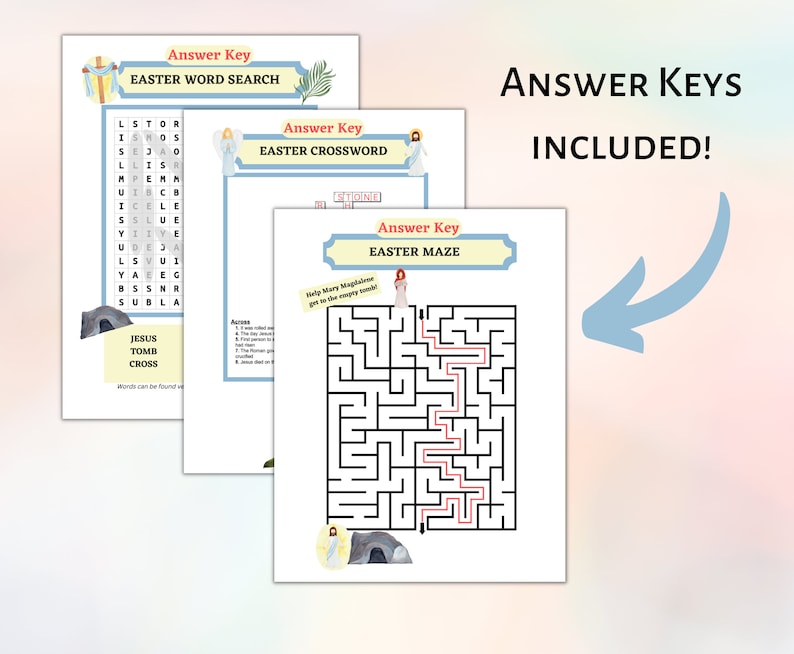 Easter Activity Sheets Bundle, Resurrection Sunday Religious Worksheets ...