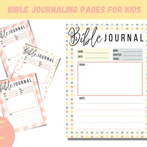 Bible Journaling Pages for Kids Printable, Bible Journal Page Digital ...