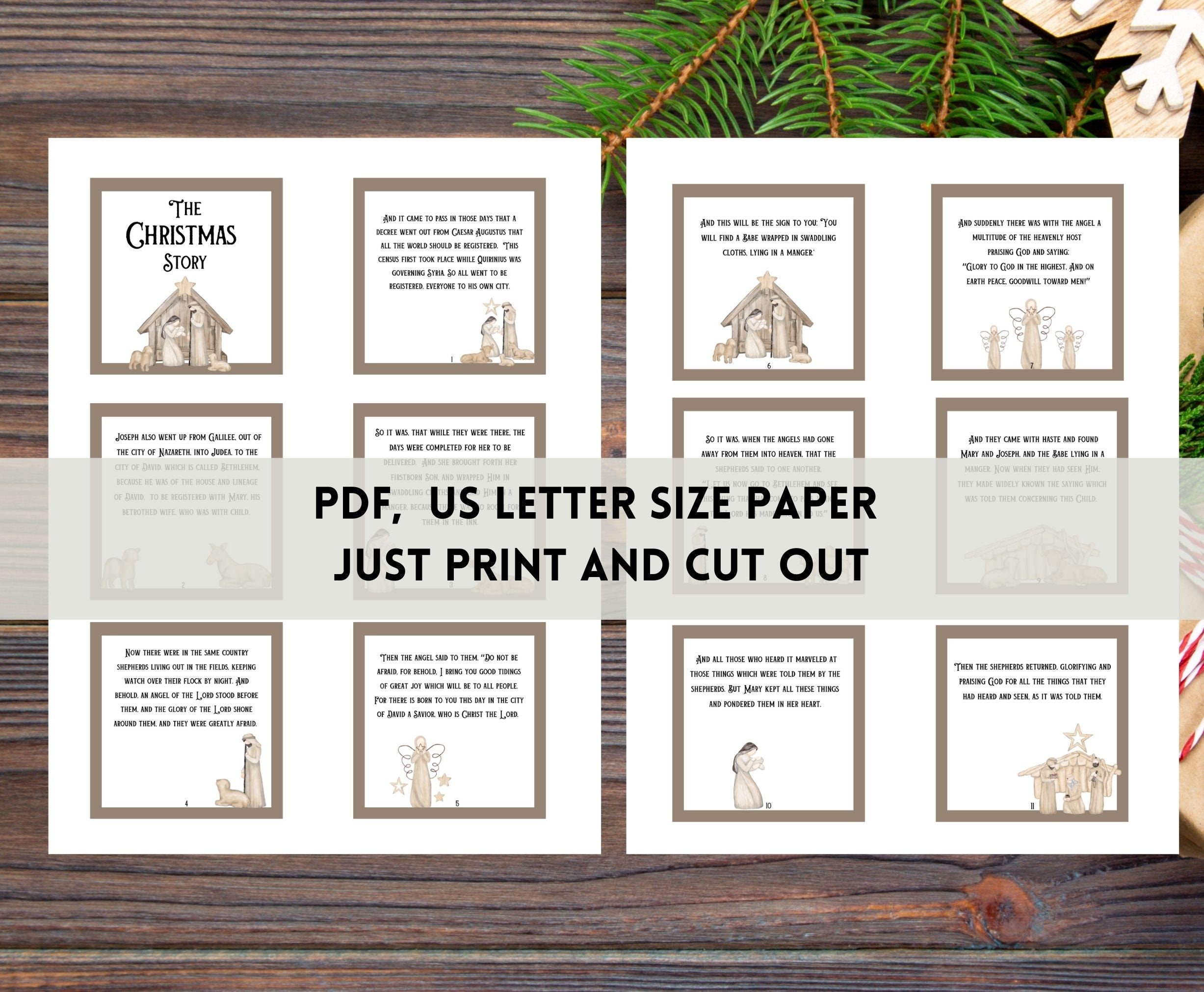 Christmas Story Cards Nativity Scene Instant Download, Printable ...