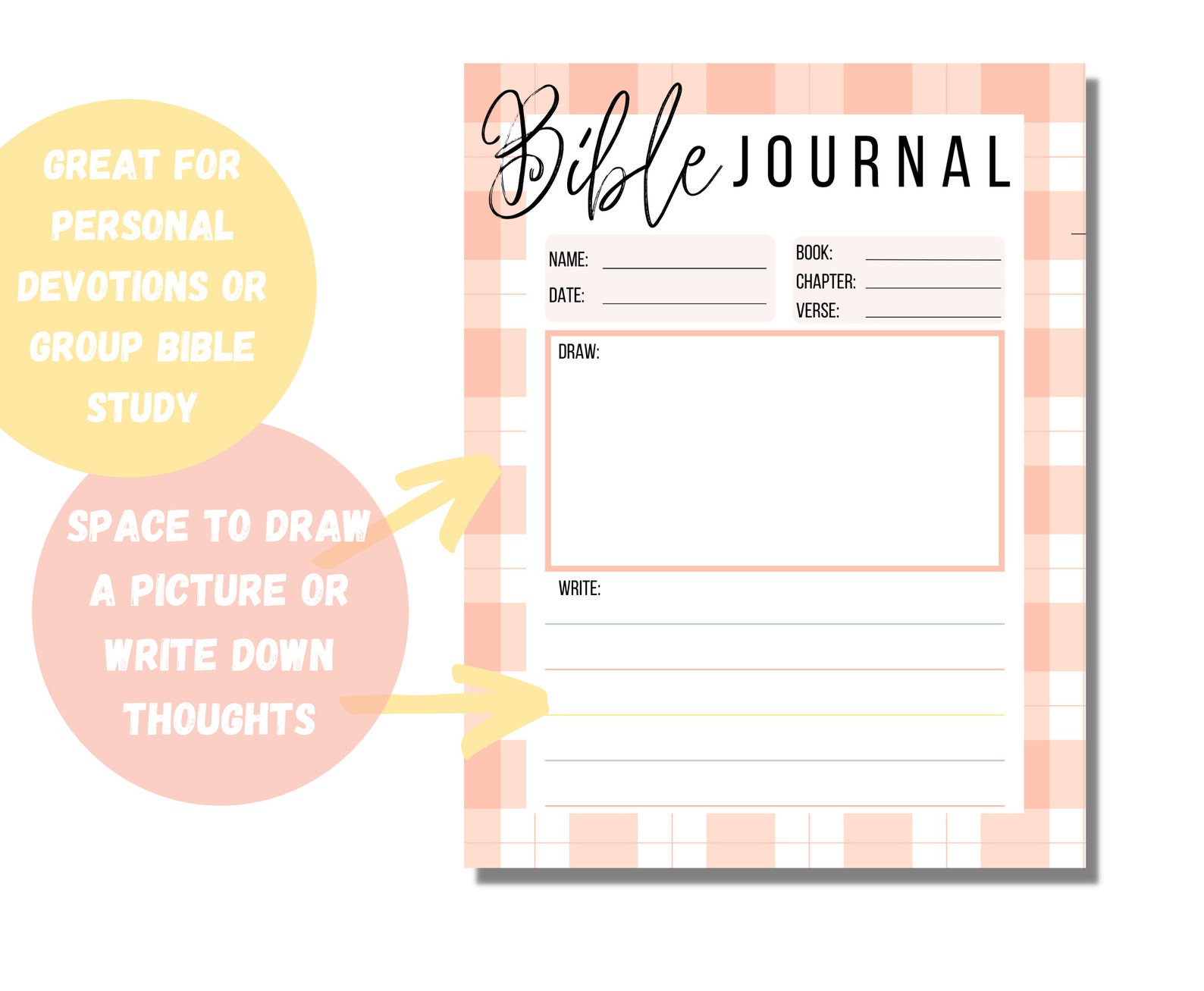 Bible Journaling Pages for Kids Printable, Bible Journal Page Digital ...