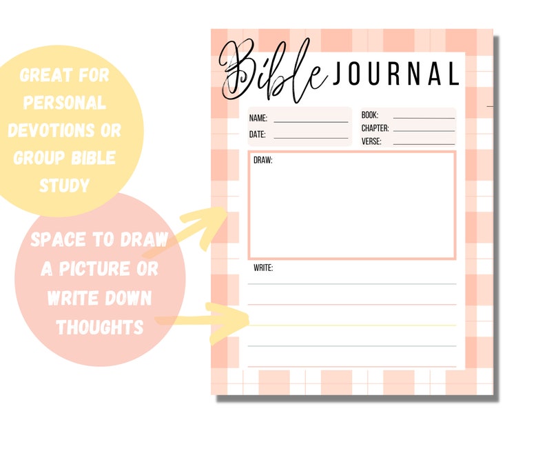 Bible Journaling Pages for Kids Printable, Bible Journal Page Digital ...
