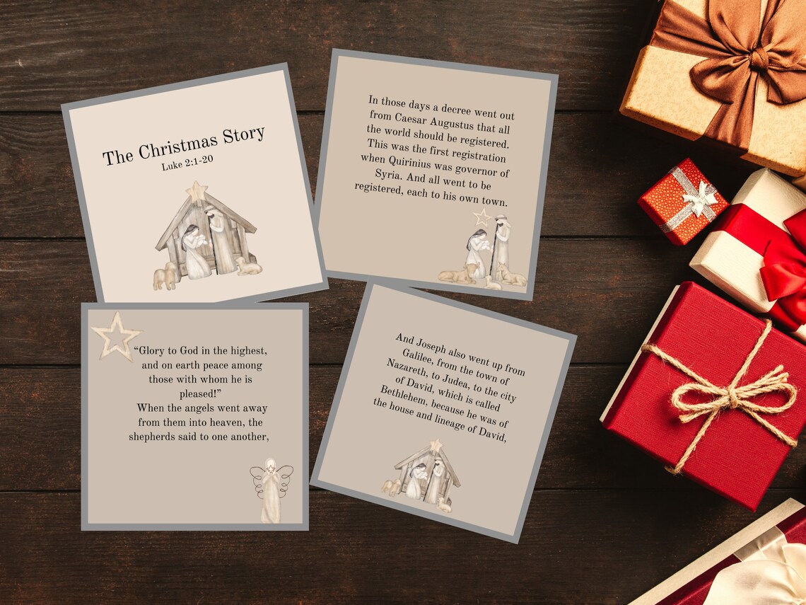 Christmas Story Cards, Instant Download, Christmas Bible Story Cards ...
