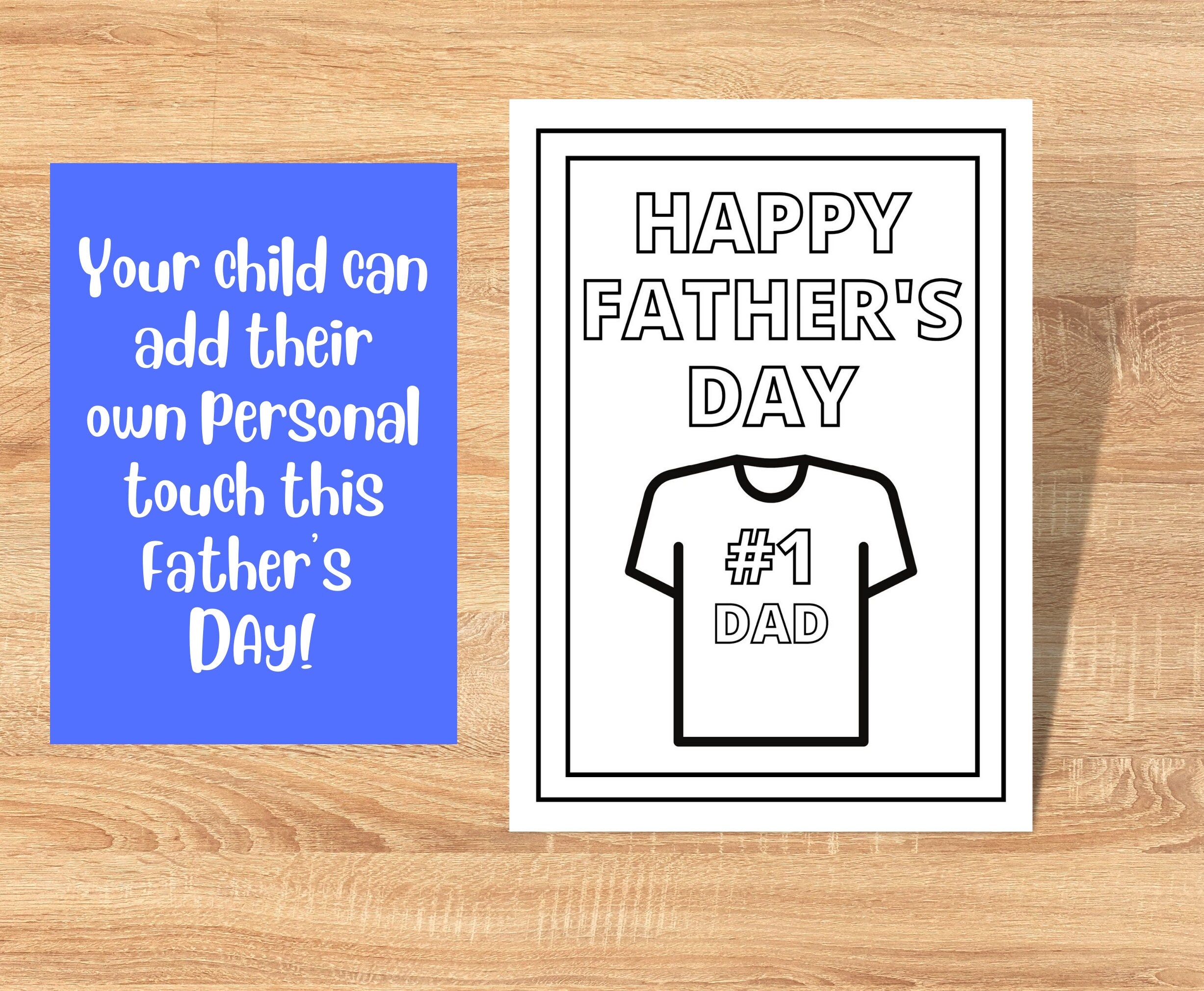 Printable Coloring Father's Day Card, Digital Download, Color Your Own ...