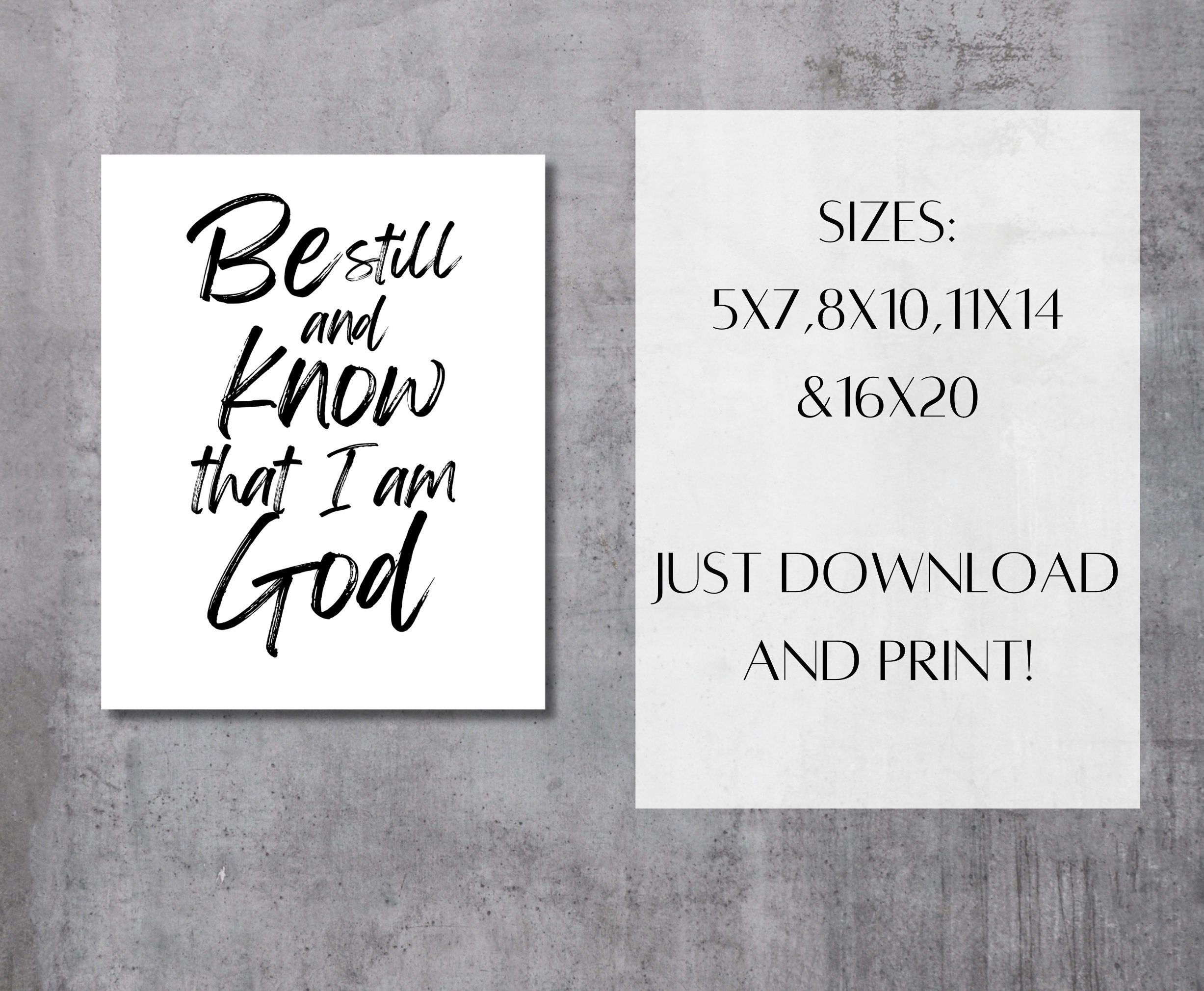Printable Scripture Wall Art, Christian Wall Art Digital Download, Be ...