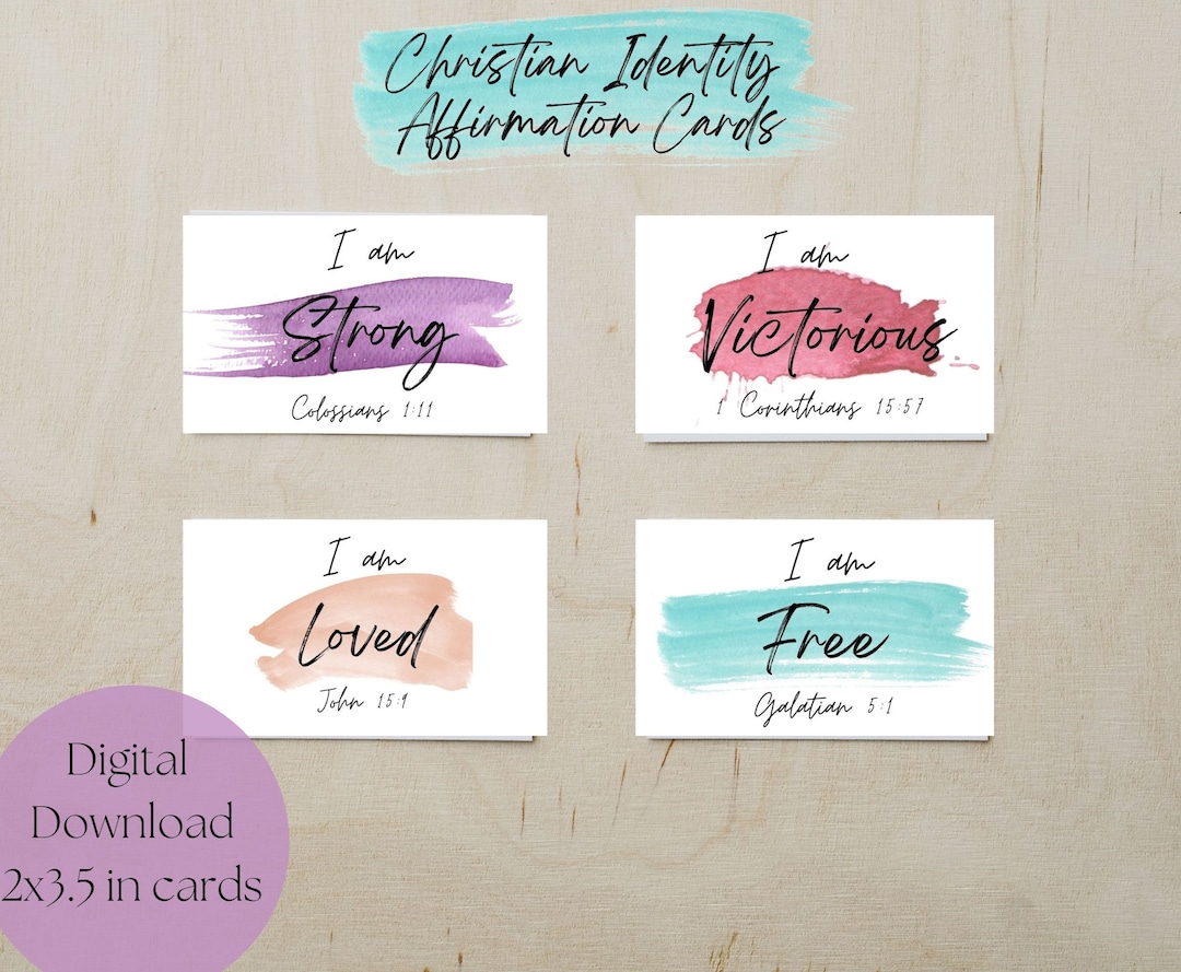 Christian Identity Affirmation Cards Digital Download. Identity Cards ...