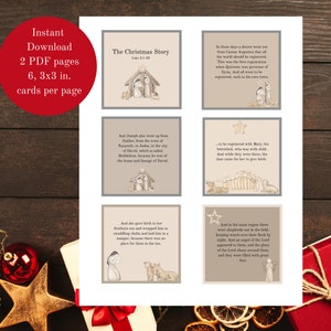 Christmas Story Cards, Instant Download, Christmas Bible Story Cards ...