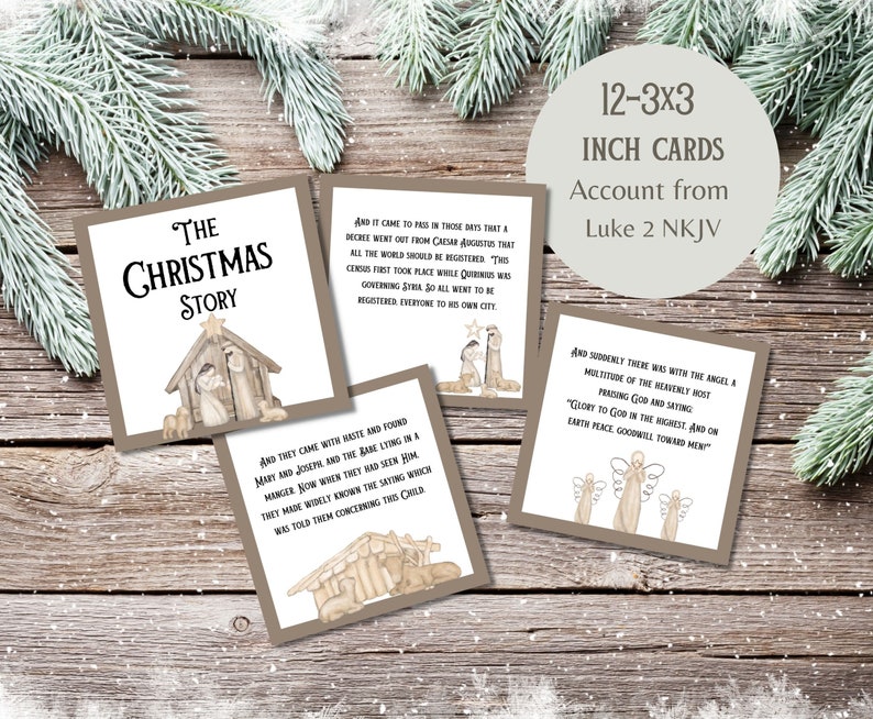 Christmas Story Cards Nativity Scene Instant Download, Printable ...