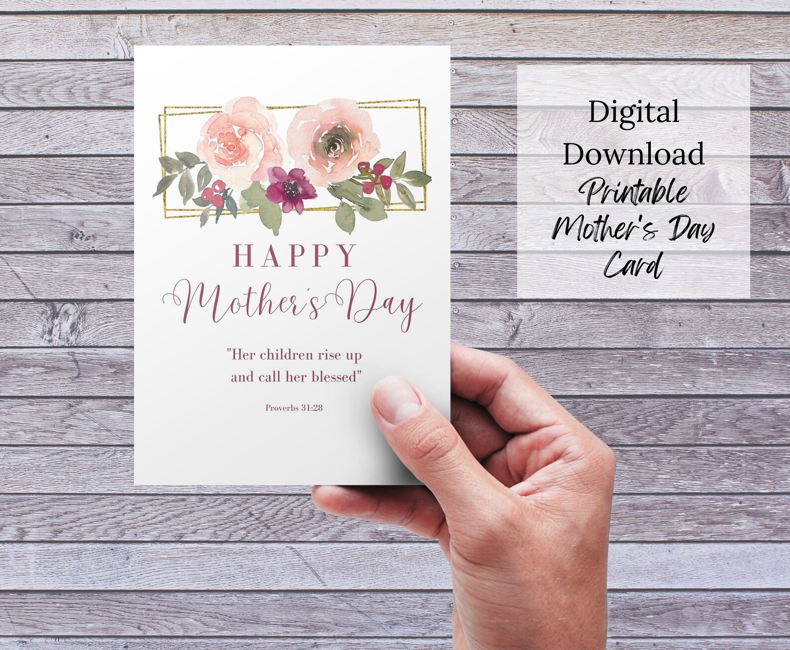 Mother's Day Printable Card, Religious Greeting Card, Digital Download ...