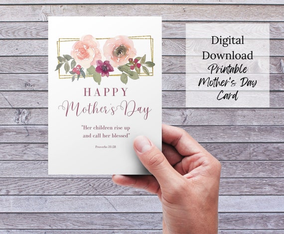 Mother's Day Printable Card Religious Greeting Card - Etsy