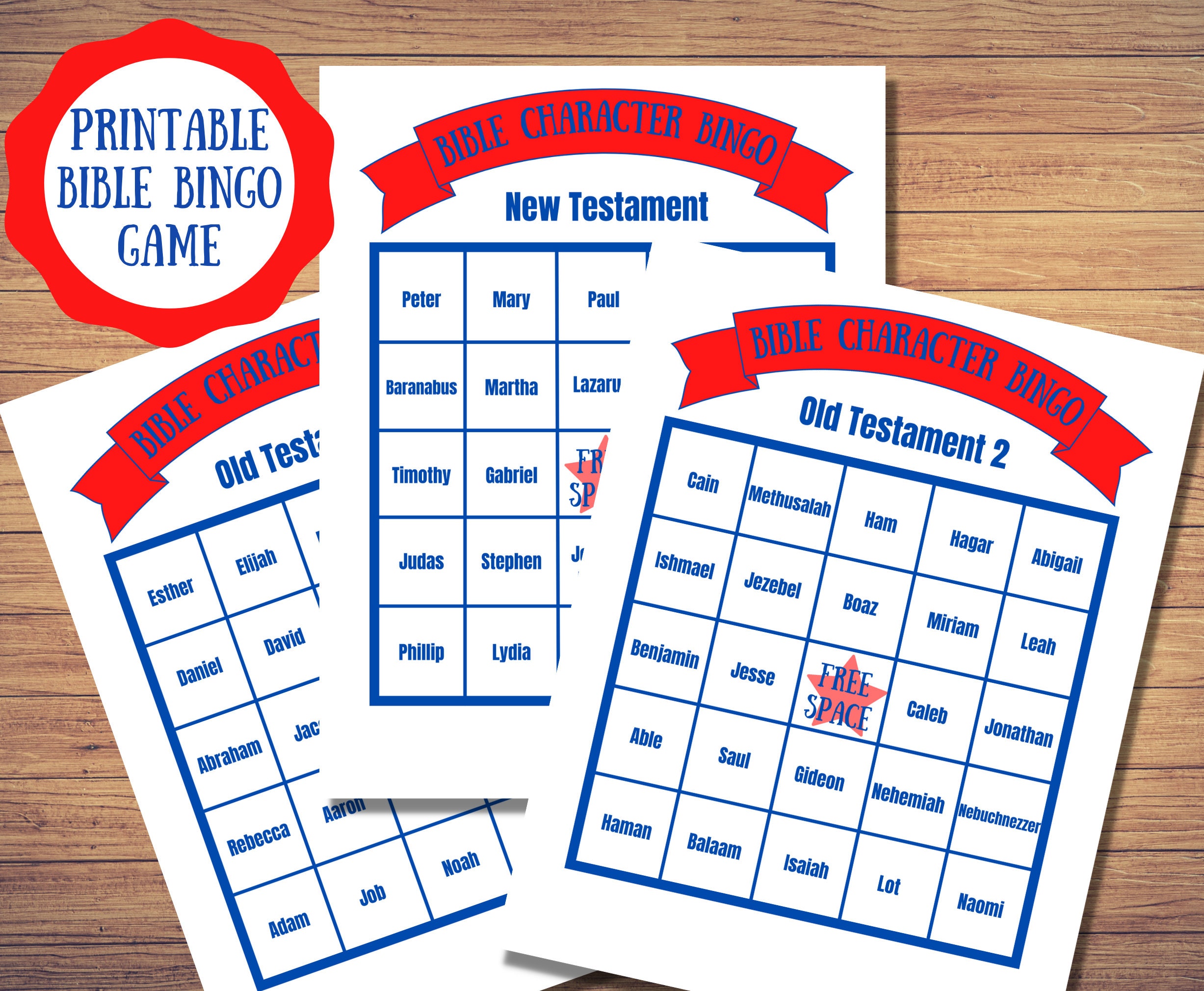 Bible Bingo Game Digital Download, Bible Character Bingo Game Printable ...
