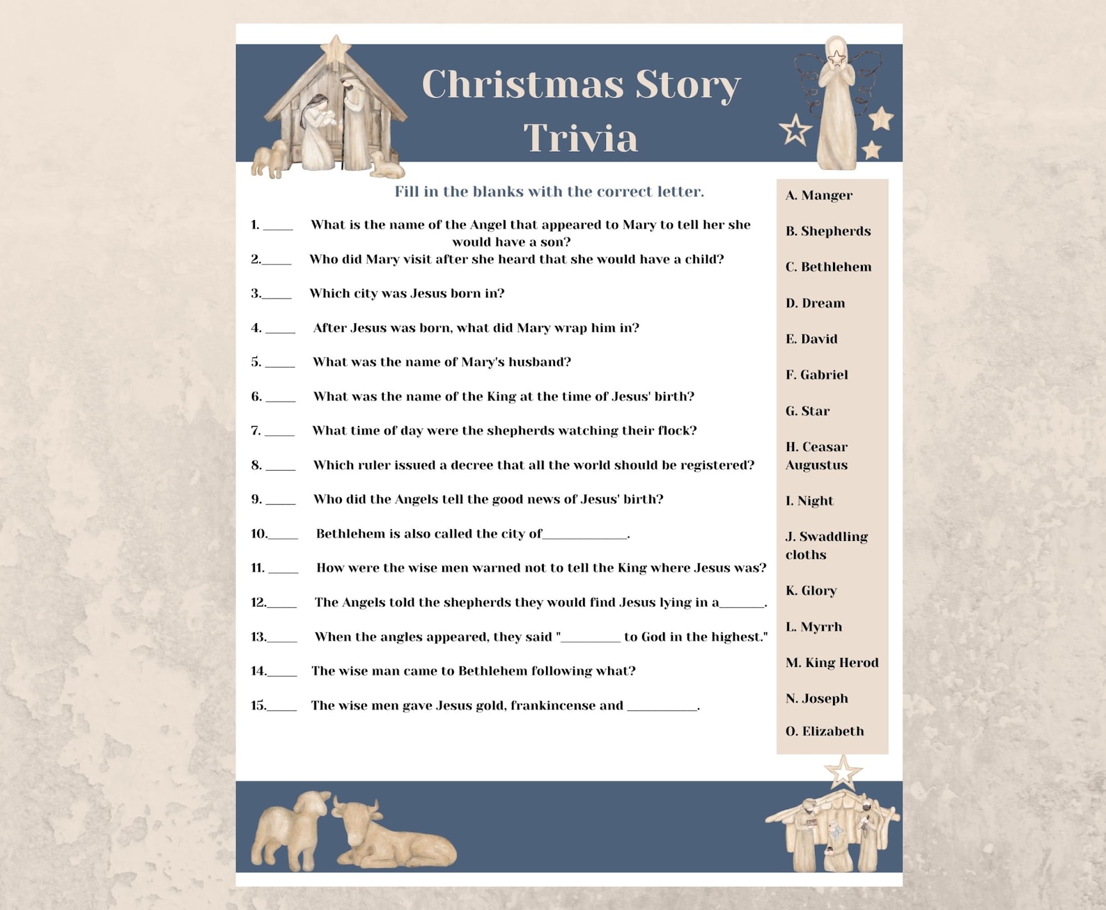 Christmas Bible Activity Sheets Instant Download, Christmas Story ...