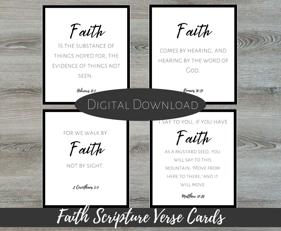 Faith Scripture Verse Cards Digital Download. Printable Scripture Verse ...