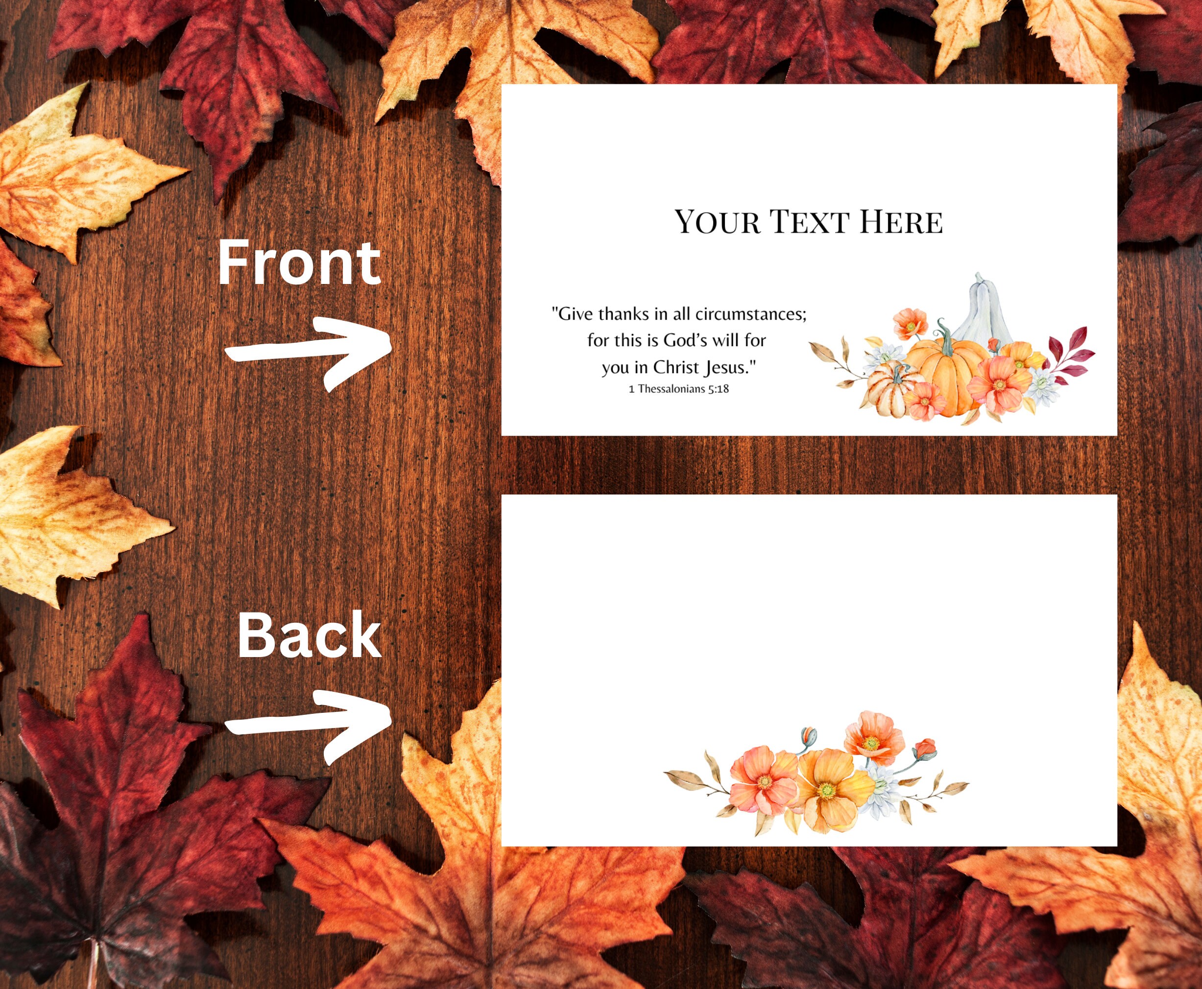 Editable Thanksgiving Place Cards Scripture Verse, Religious Message ...