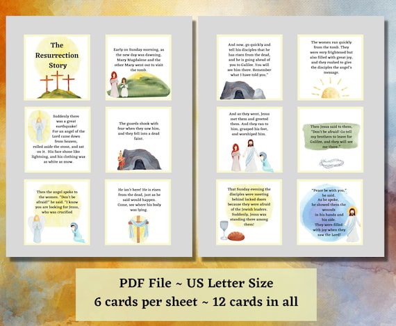 Printable Easter Resurrection Story Cards Printable Easter Card