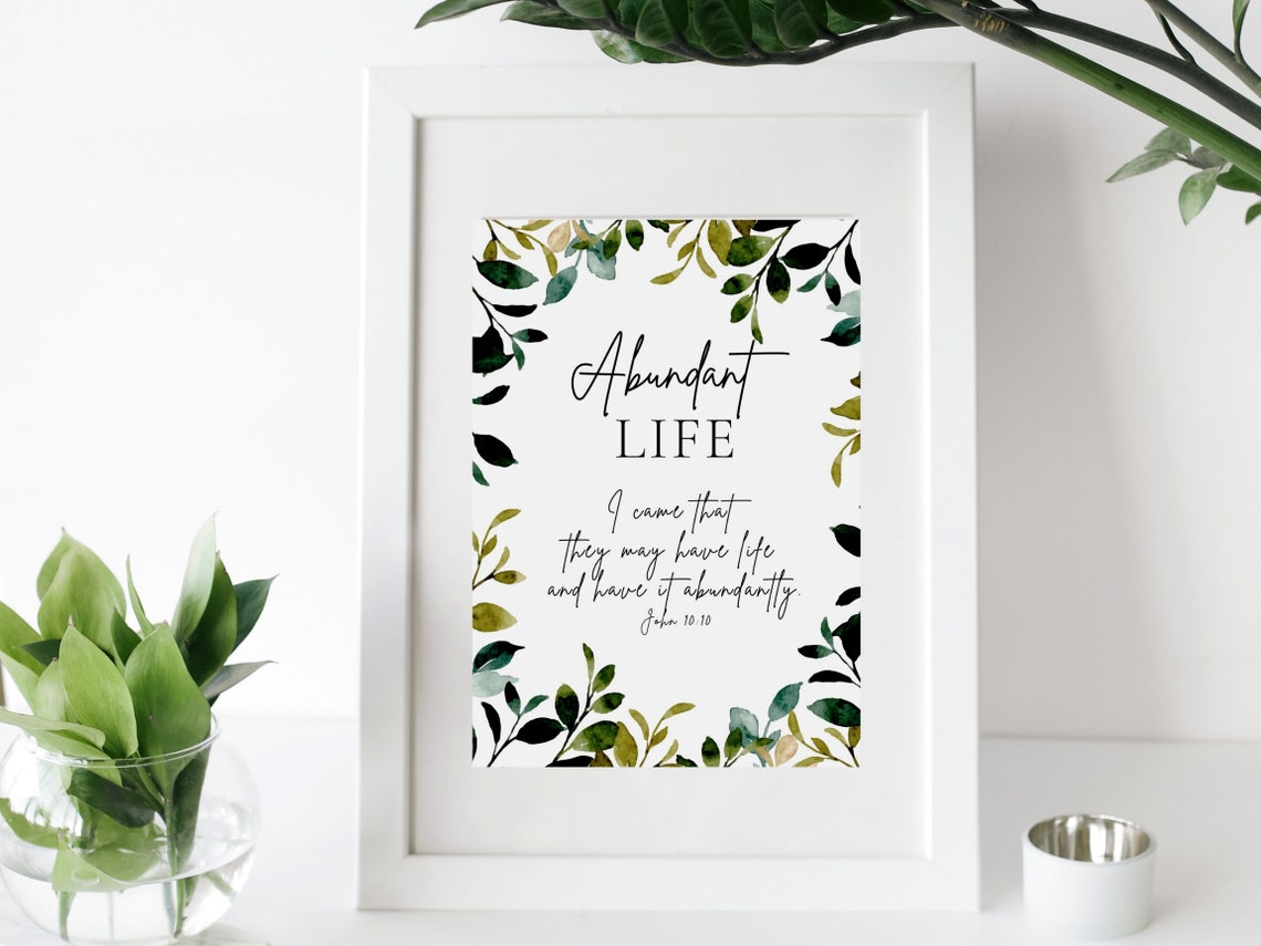 Abundant Life Scripture Verse Digital Download, Abundant Life Verse ...