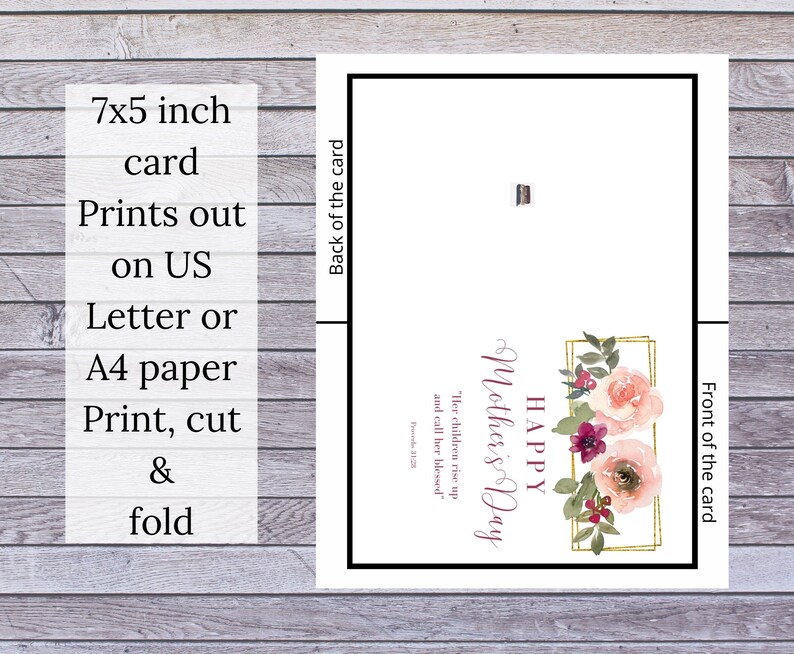 Mother's Day Printable Card, Religious Greeting Card, Digital Download ...