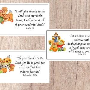 Thanksgiving Scripture Verse Cards, Instant Download, Printable File ...