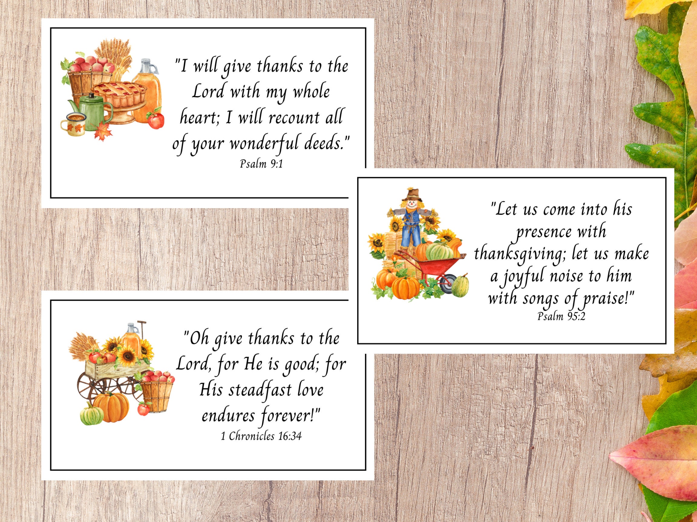 Thanksgiving Scripture Verse Cards, Instant Download, Printable File ...