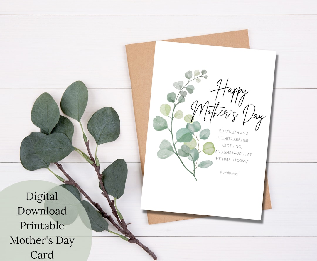 Mother's Day Religious Greeting Card, Digital Download, Printable ...