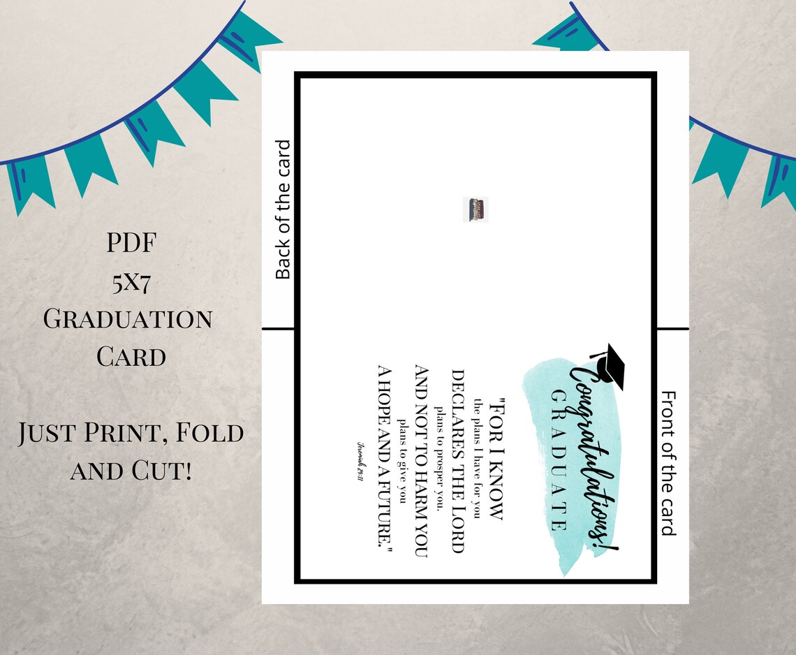 Christian Graduation Greeting Card Digital Download, Printable ...