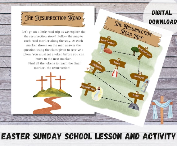 Easter Printable Sunday School Material Resurrection Road - Etsy