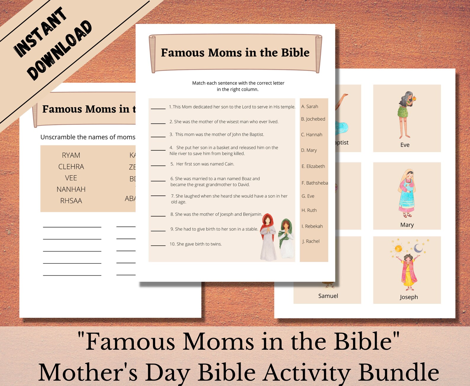 Mother's Day Activity Bundle Instant Download, Printable Worksheets for ...