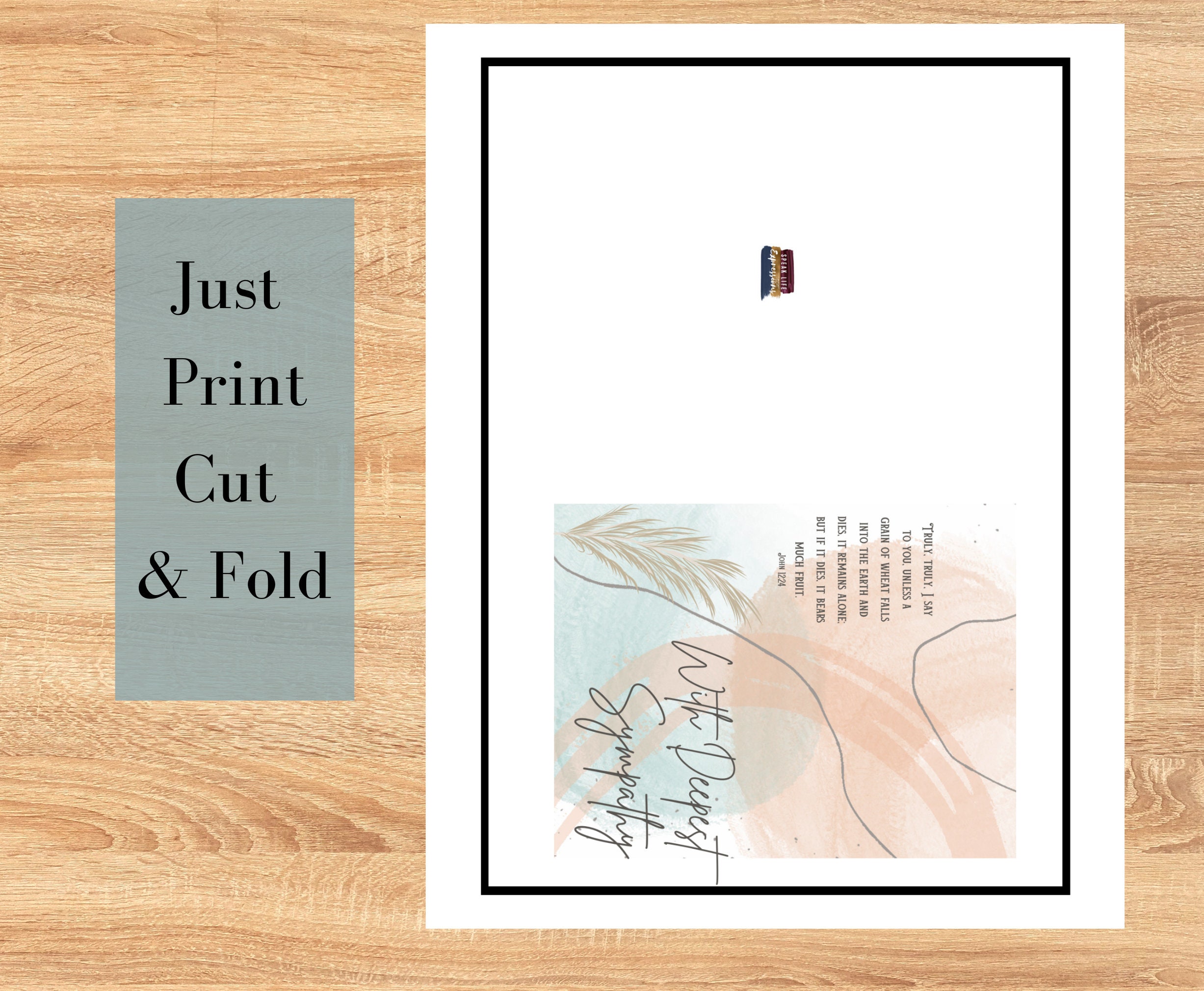 Printable Sympathy Card, Religious Sympathy Christian Instant Digital ...