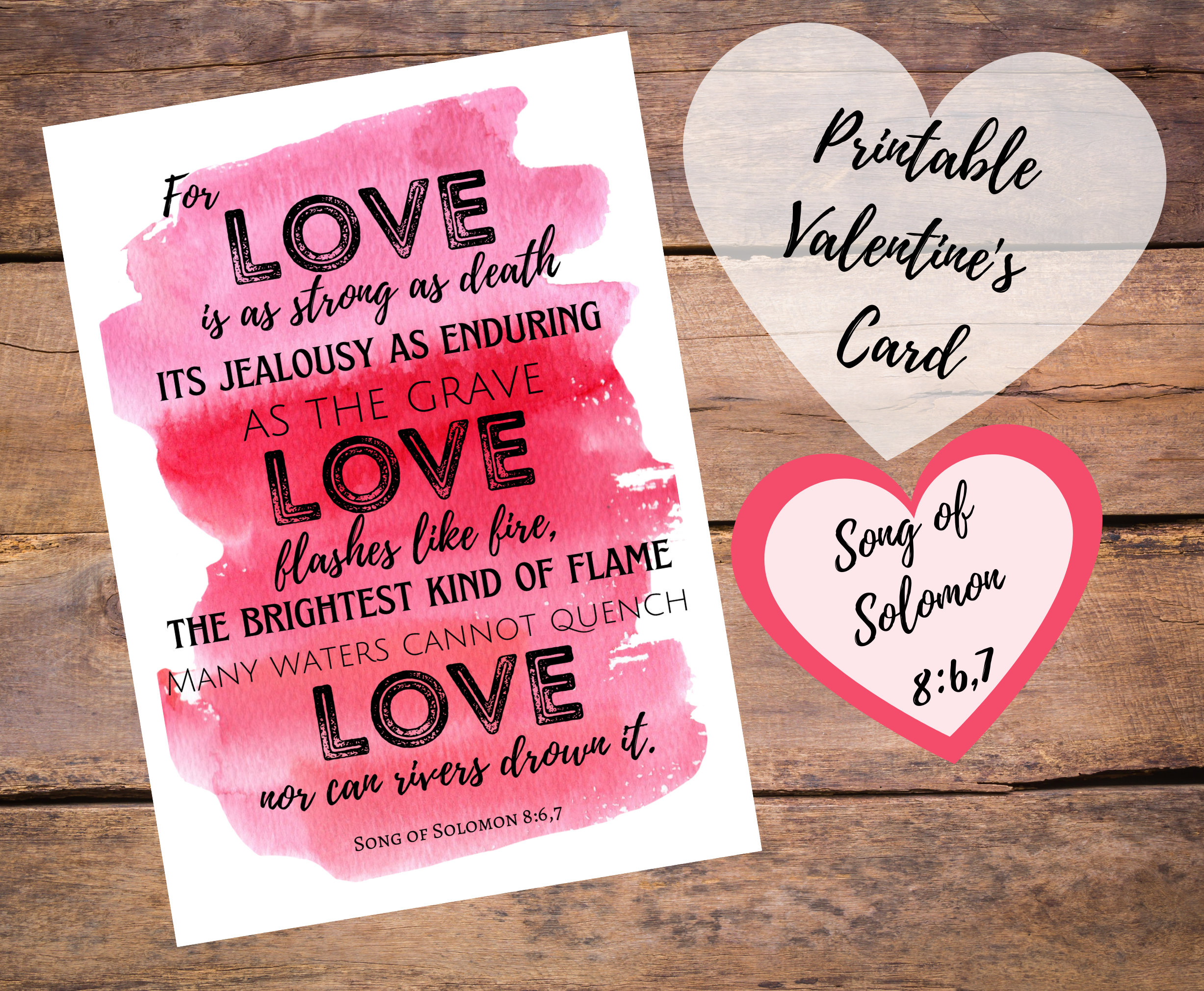 Song of Solomon Printable Valentine's Card. Christian Valentines Card ...