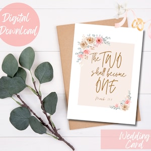 Christian Wedding Card, Printable Scripture Digital Instant Download Bible Verse Christian ...