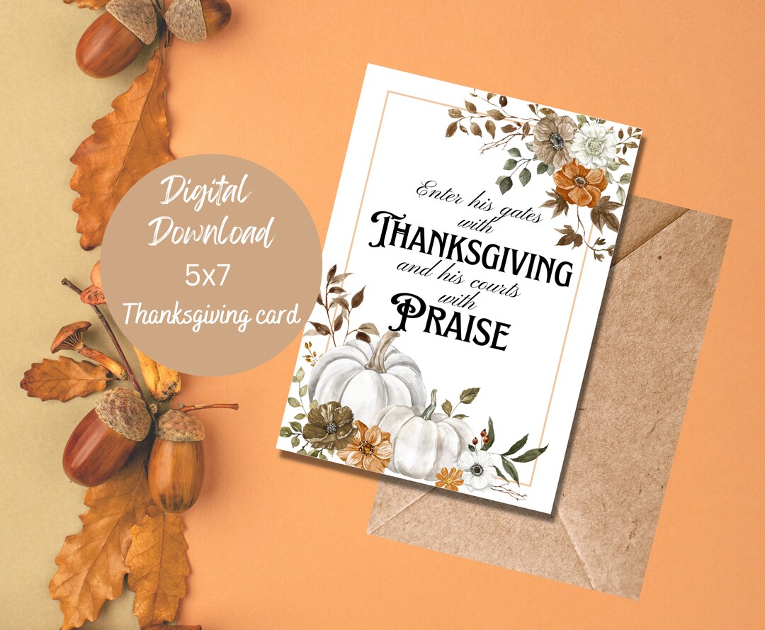 Christian Thanksgiving Printable Card, Religious Thanksgiving Instant ...