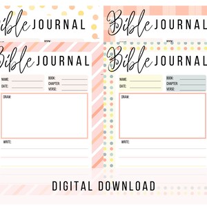 Bible Journaling Pages for Kids Printable, Bible Journal Page Digital ...