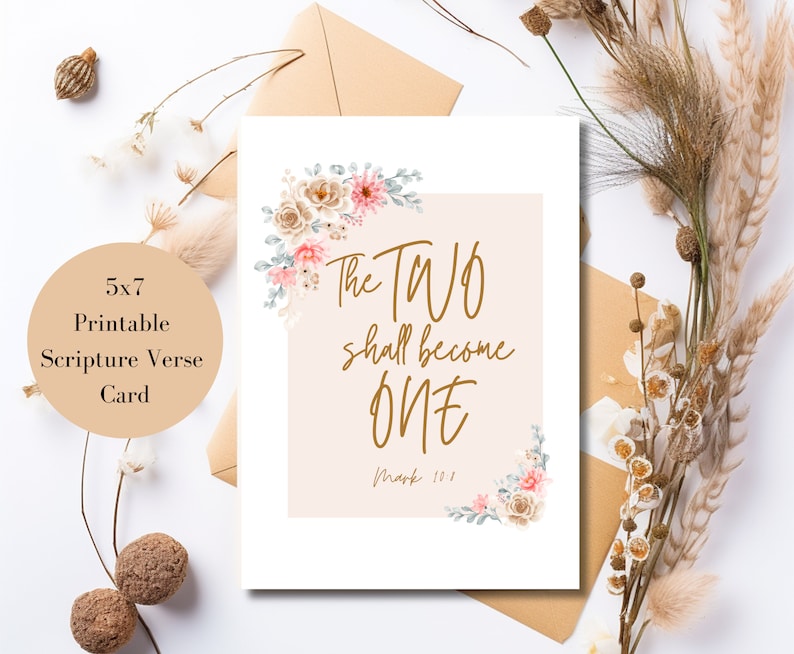 Christian Wedding Card, Printable Scripture Digital Instant Download Bible Verse Christian ...