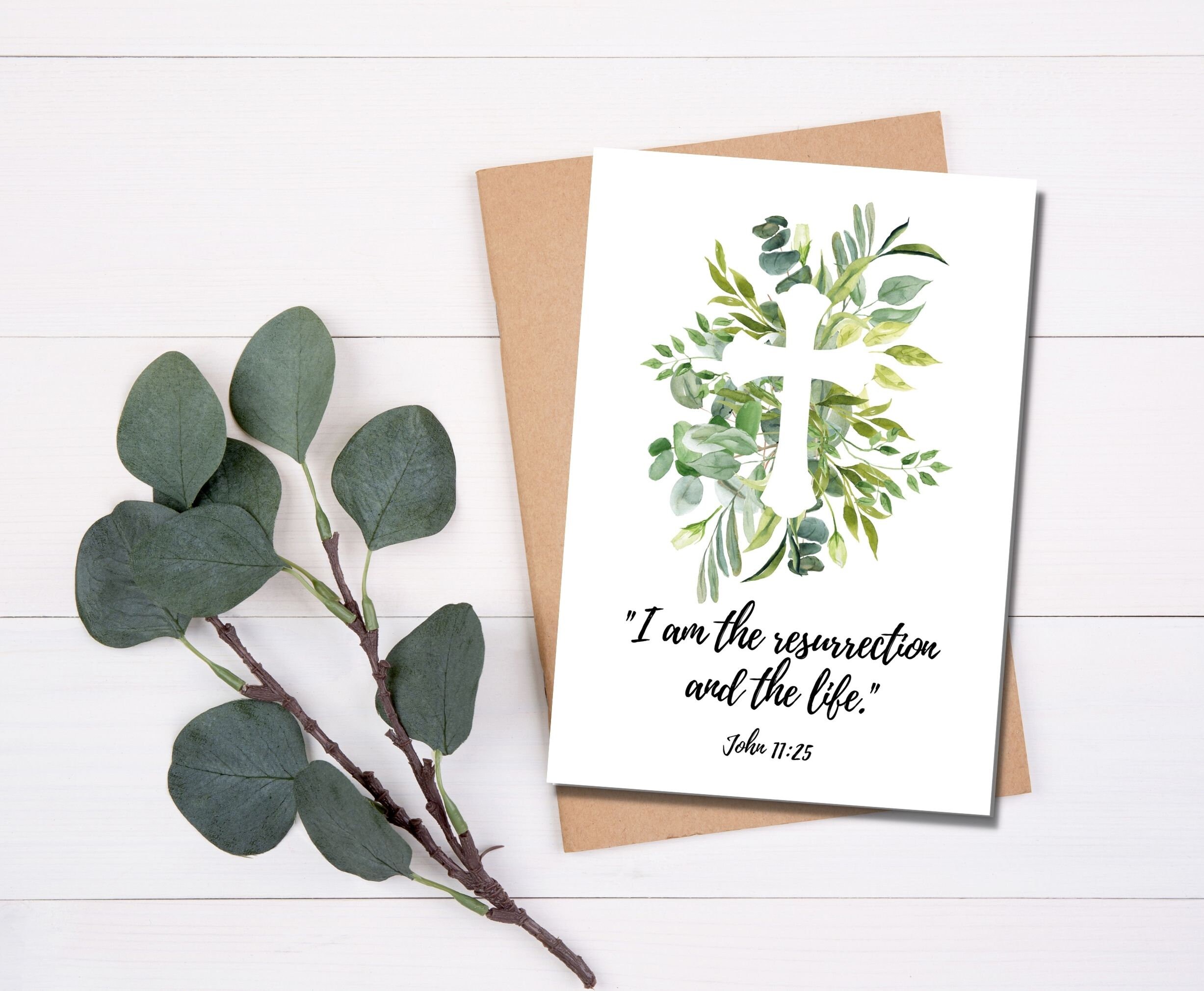 Christian Easter Printable Card, the Resurrection and the Life Digital ...