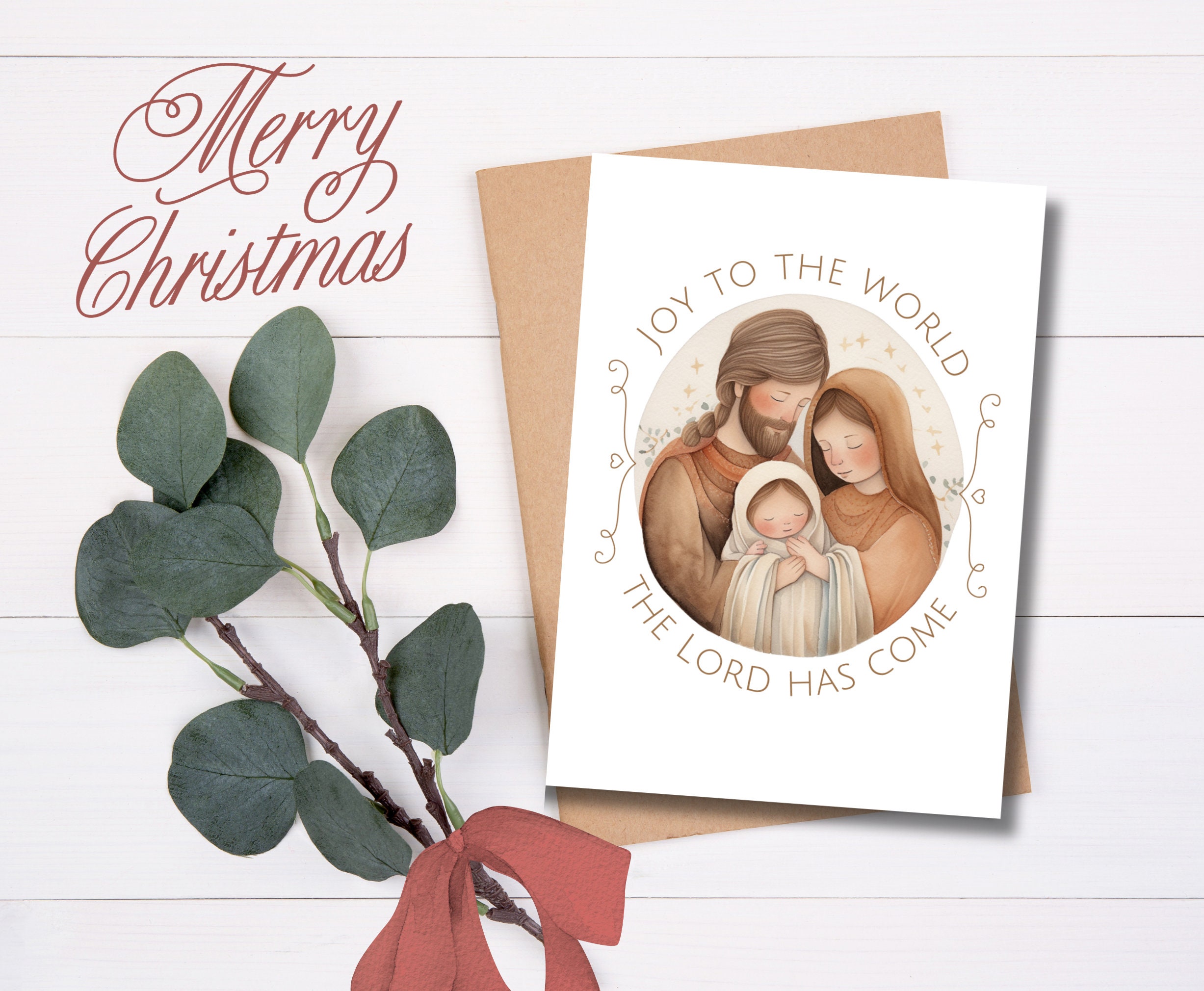 Printable Christmas Nativity Card, Digital Instant Download, Joseph and ...