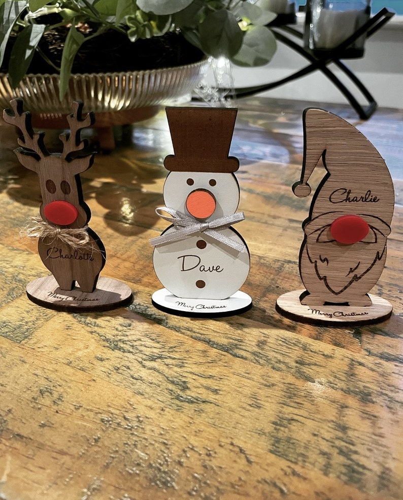 Personalised Table Name Placements, Christmas Decorations, Personalised ...