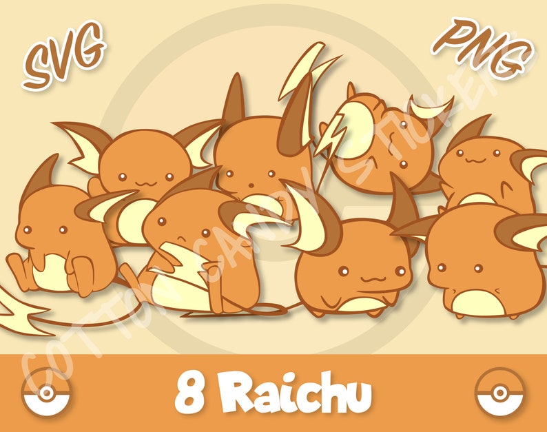 Raichu SVG Chibi Raichu PNG Layered Lovely Silhouette - Etsy UK