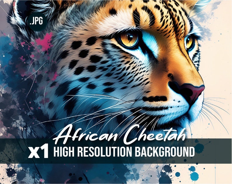 Cheetah Abstract Painting, Abstract Theme Digital Canvas Painting, Home ...