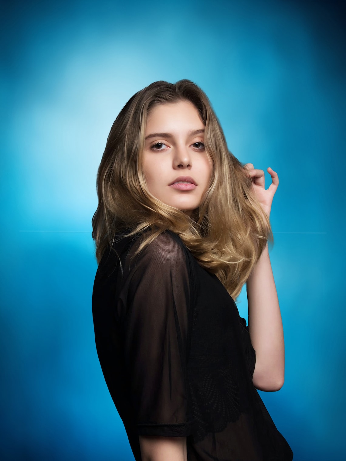 Bright Blue Portrait Studio Digital Backdrop, Photography Backdrop ...