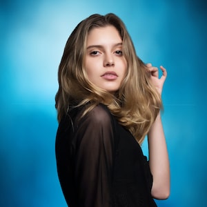 Bright Blue Portrait Studio Digital Backdrop, Photography Backdrop ...