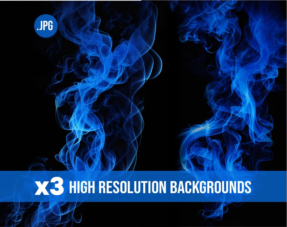 Blue Smoke on Black Background, Photography Backdrop, Green Screen ...