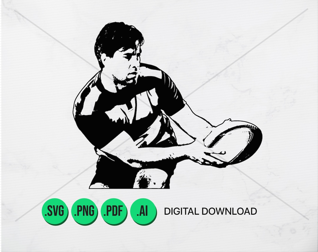 Rugby Player Passing Clipart SVG Vector, Vector Illustration, Instant ...