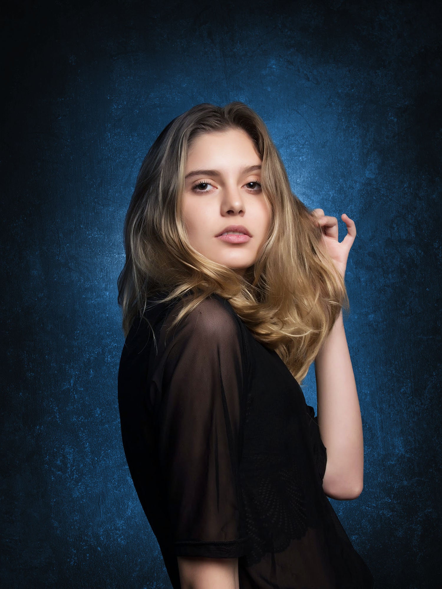 Blue High Contrast Portrait Studio Digital Backdrop, Photography ...
