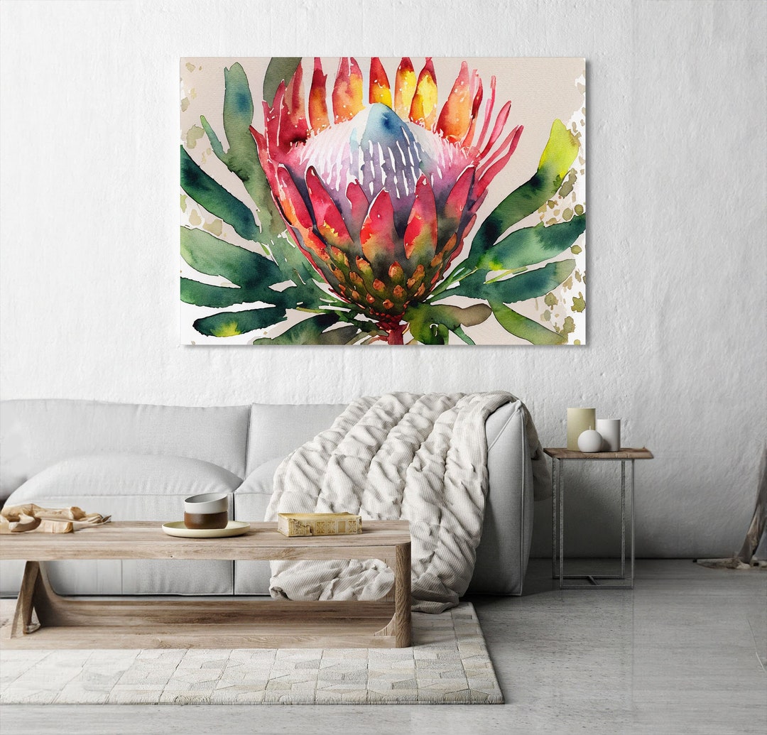 Printable Protea Portrait Painting | Home Wall Decor | Wall Art ...