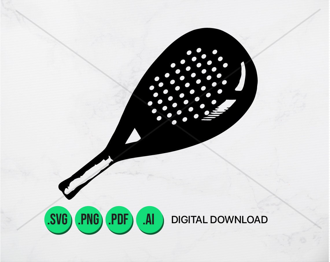 Padel Tennis Sports Racket Clipart SVG Vector, Vector Illustration ...