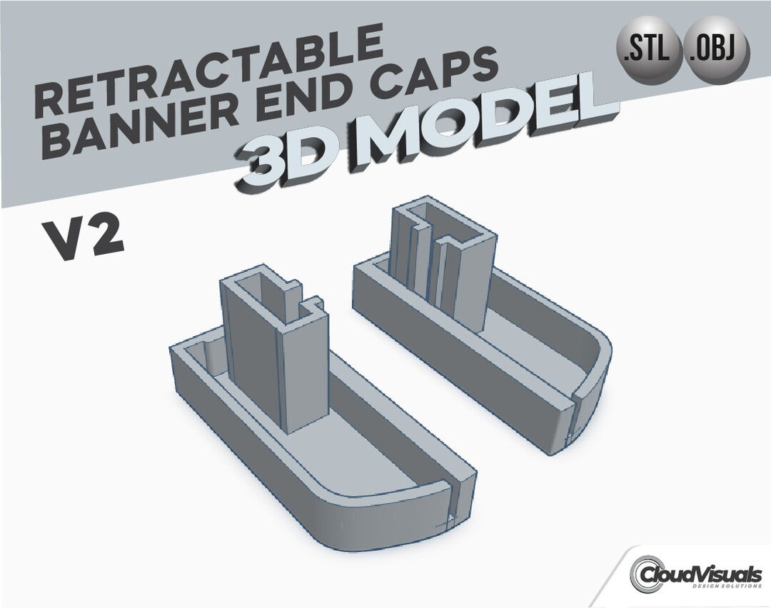 Retractable Banner End Caps, 3D File. Rollup Banner. Pullup Banner End ...